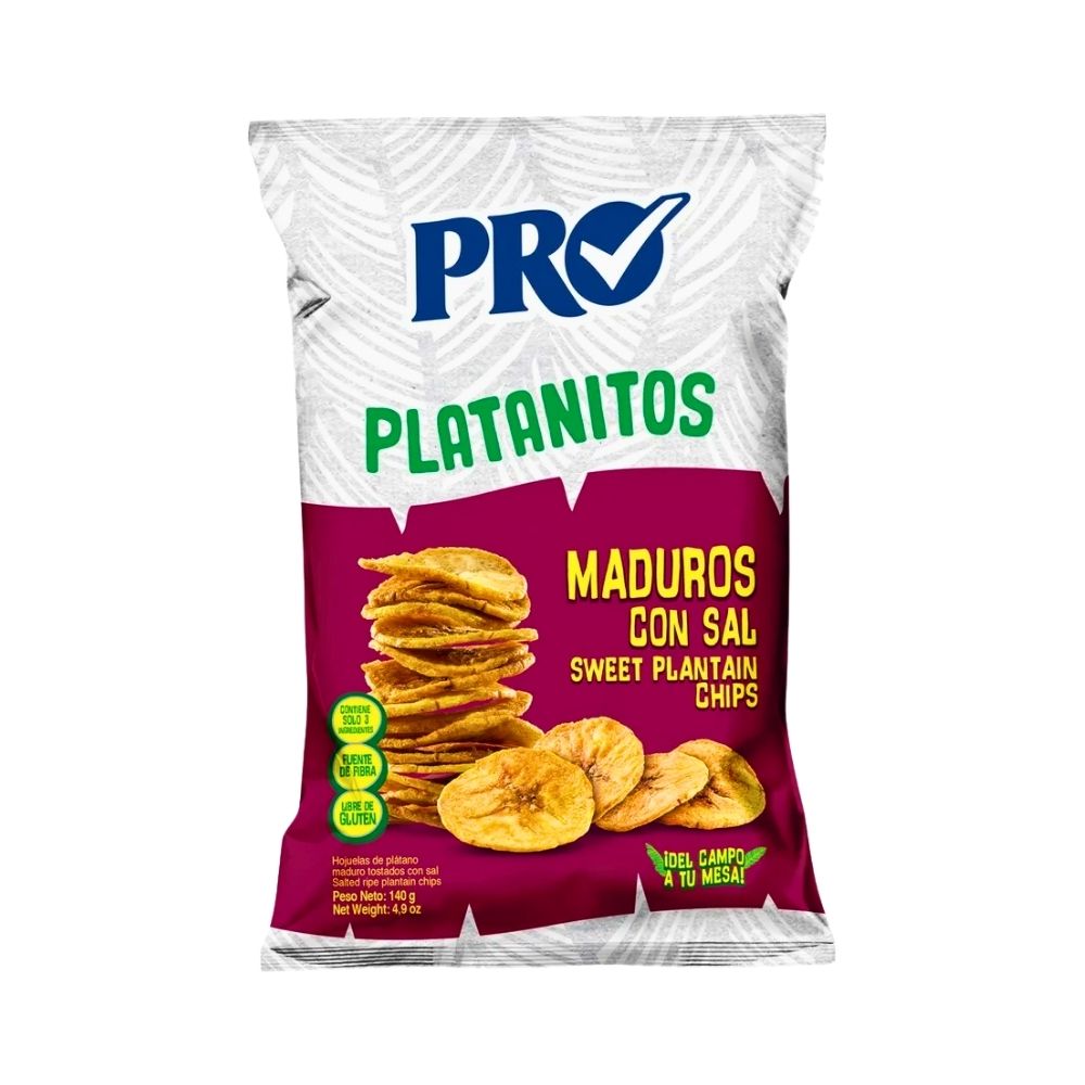 PLATANOS MADUROS NATURAL 140 GR PRO SNACKS– Super Barú Online