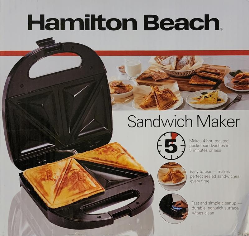 SANDWICHERA ANTIADHERENTE #25430 HAMILTON BEACH– Super Barú Online