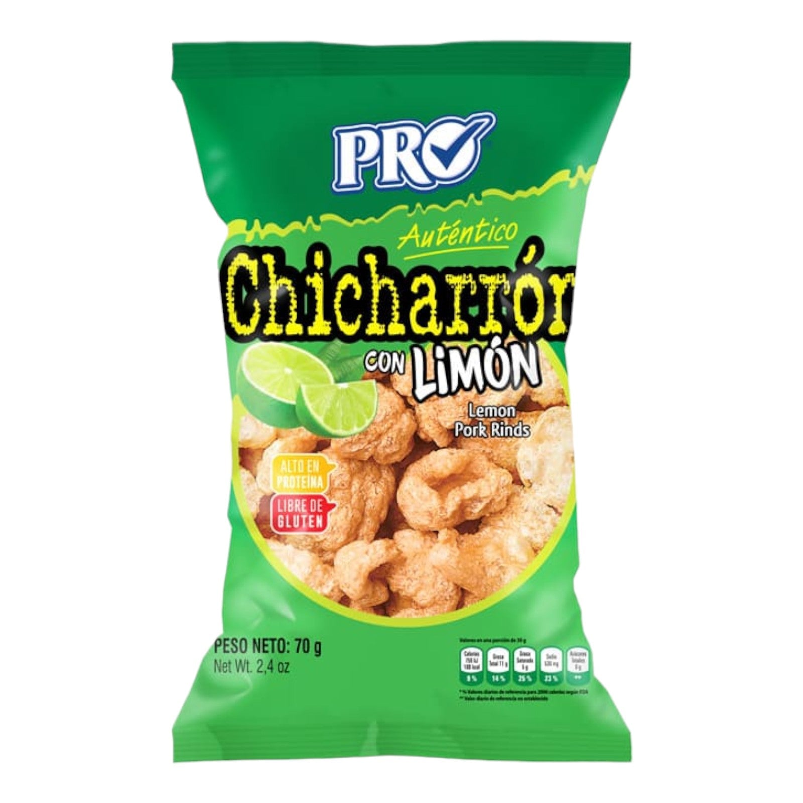 CHICHARRON CON LIMON 70 GR PRO SNACKS– Super Barú Online