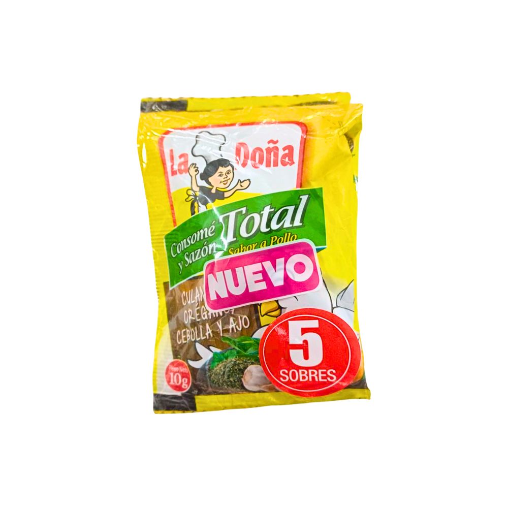 CONSOME Y SAZON TOTAL SABOR A POLLO 5 UNI LA DOÑA– Super Barú Online