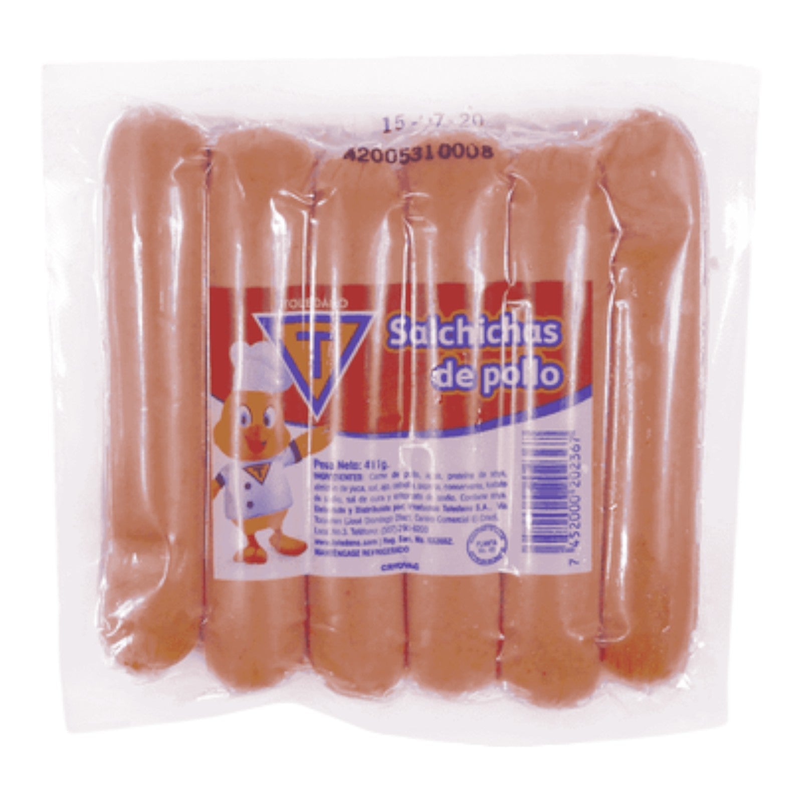SALCHICHA DE POLLO 411 GR TOLEDANO– Super Barú Online