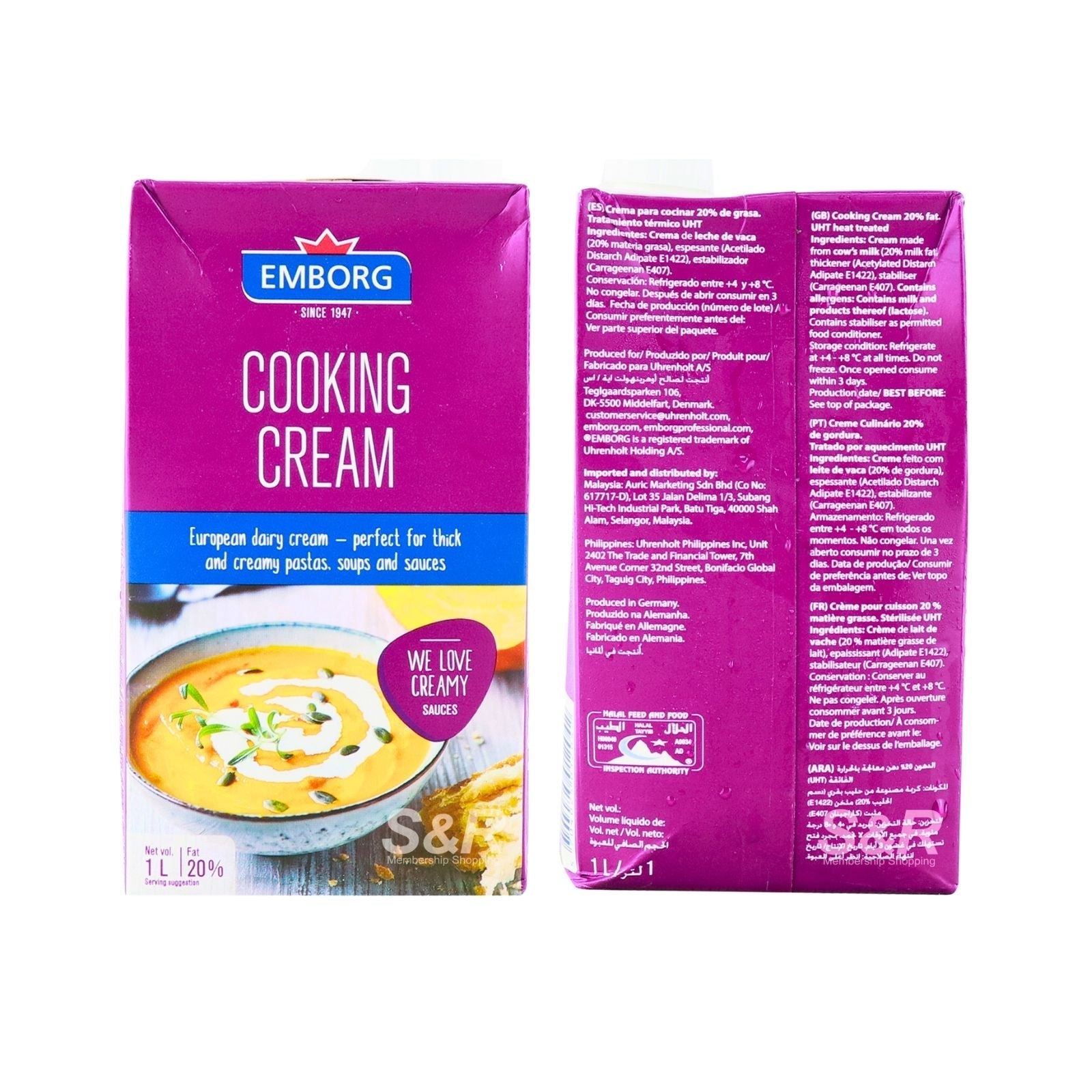 COOKING CREAM 20% FAT 1L EMBORG– Super Barú Online